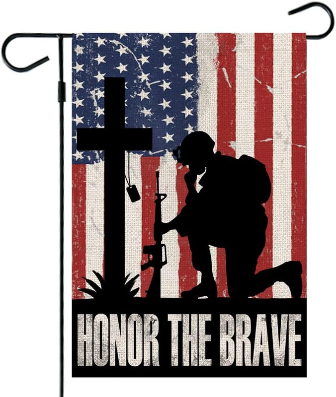 4th of July Patriotic Garden Flag12x18 Inch Double Sided Honor the ...