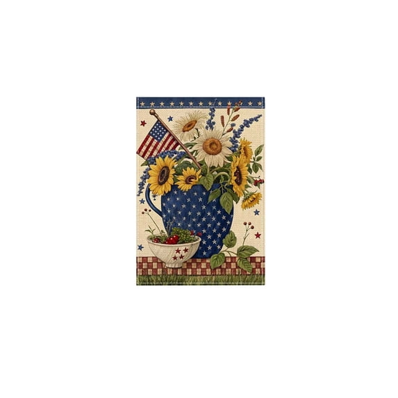4th of July Patriotic Garden Flags, 12x18in Double Sided Vintage ...