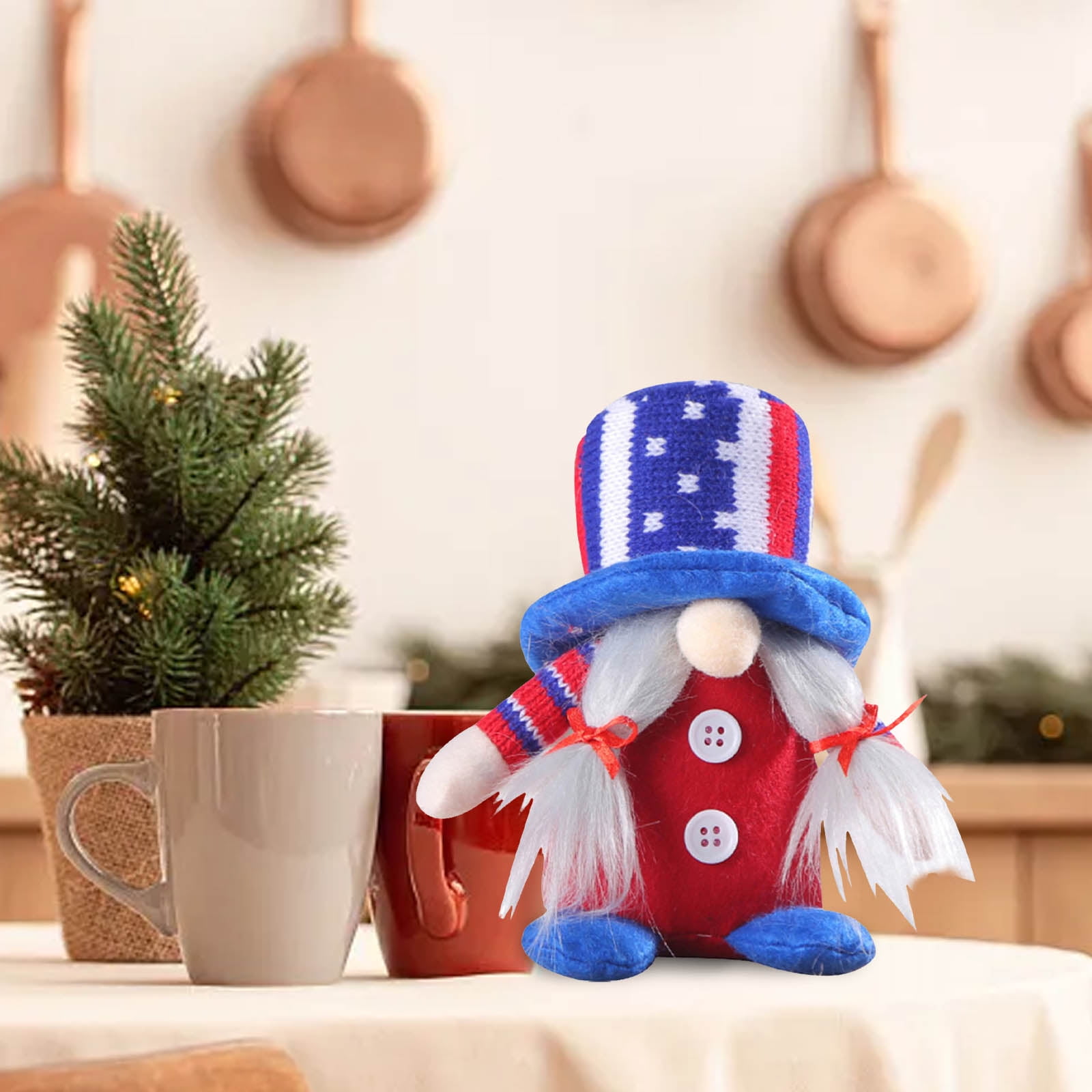 4th of July Patriotic Gnomes Plush Decorations Mr & Mrs Handmade Swedish Tomte Gnome ...