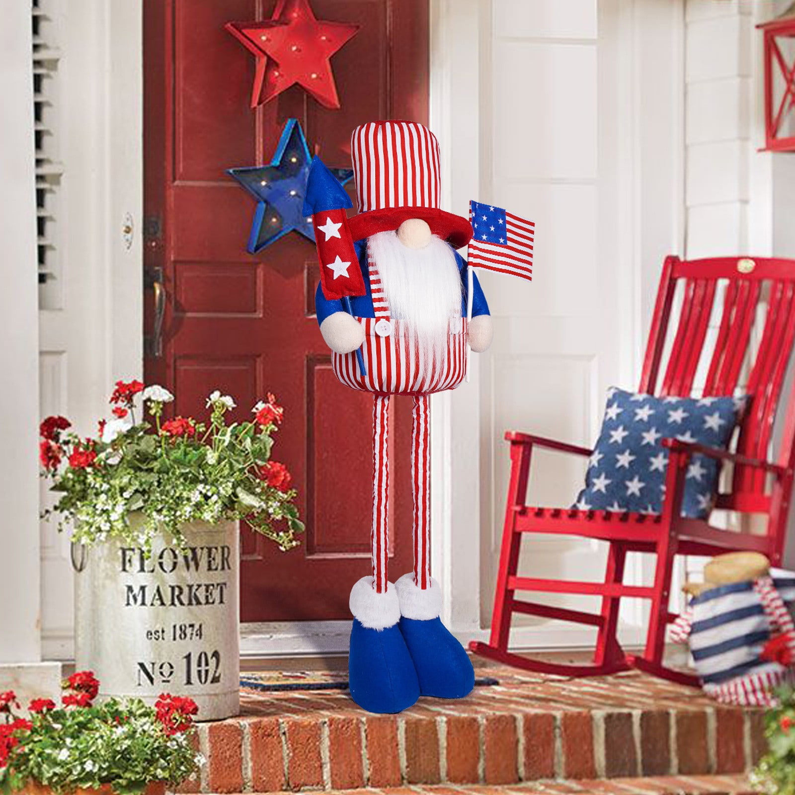 4th of July Patriotic Gnomes Plush Decorations - Mr & Mrs Handmade Swedish Tomte Gnomes ...