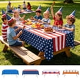 4th of July Patriotic Holiday Tablecloth, Red White and Blue Disposable ...