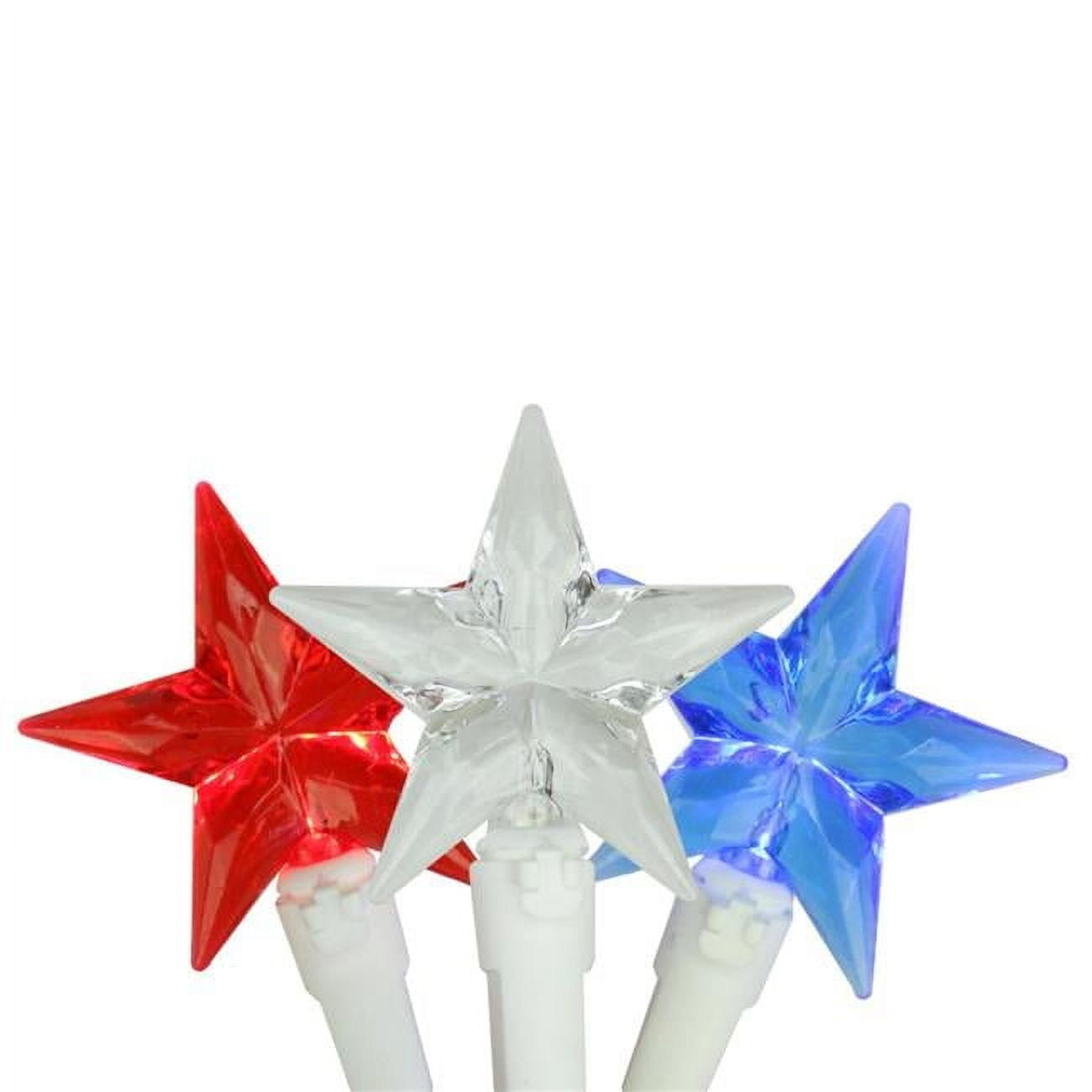 4th of July Patriotic LED White Wire Star Lights - Red, White & Blue ...