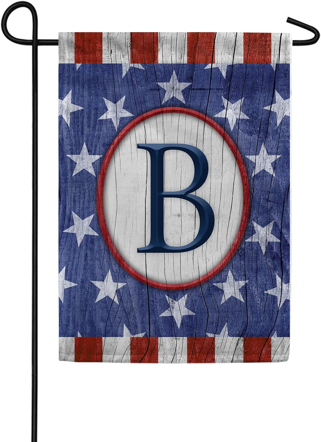 4th of July Patriotic Monogram Garden Flag Letter B Stars and Stripes ...