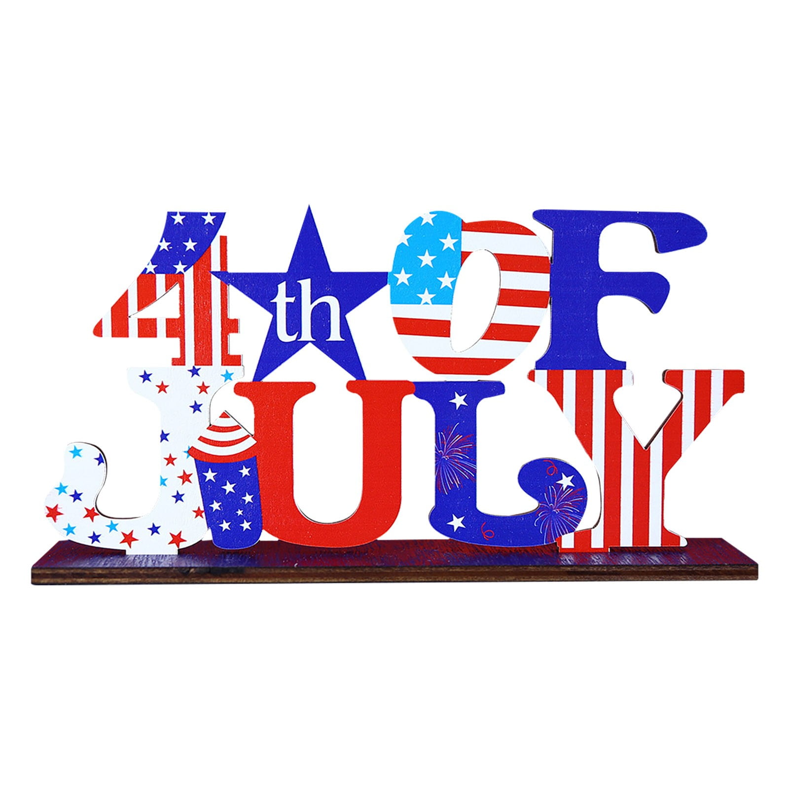 4th of July Patriotic Red Blue Wooden American Flag Ornaments, Handmade ...