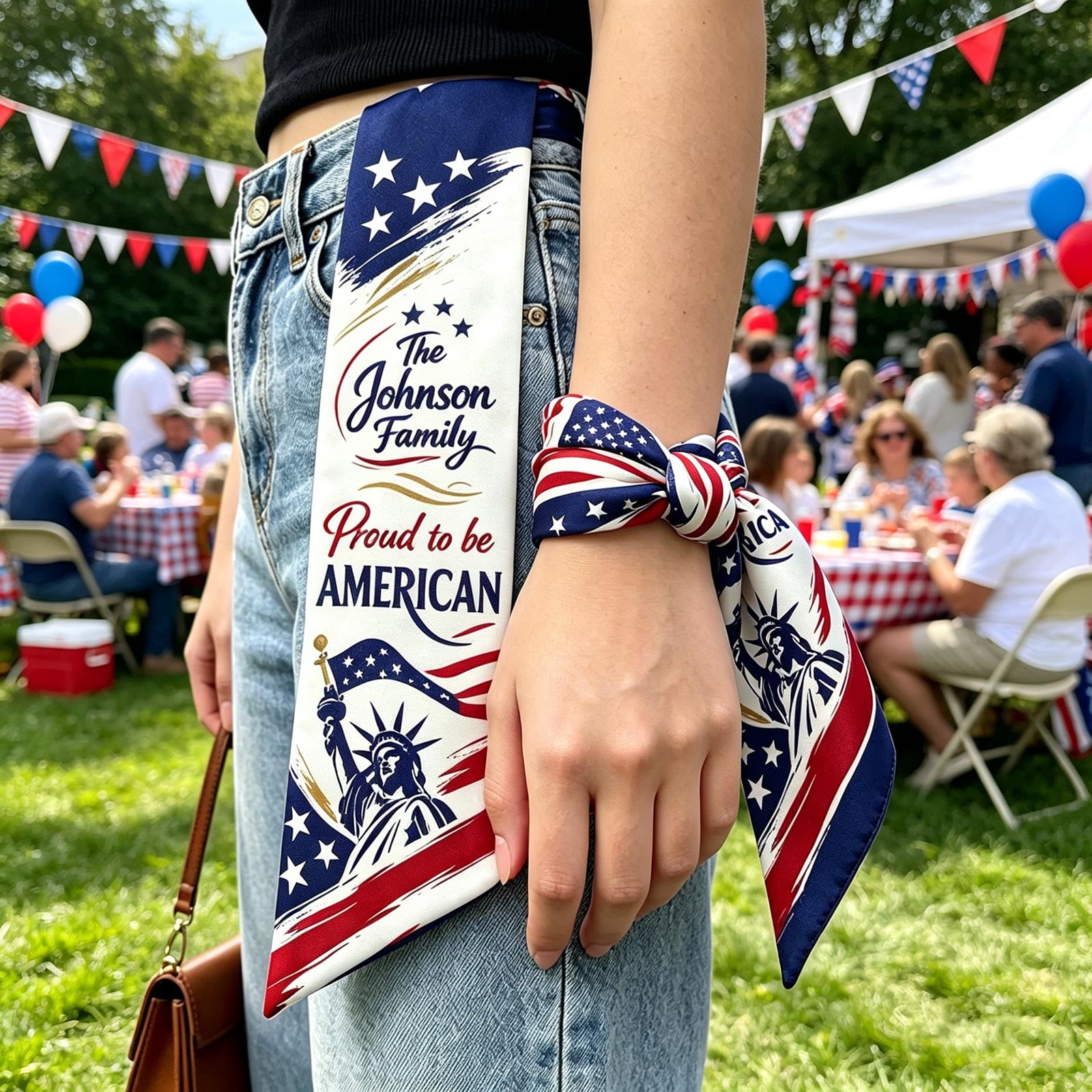 4th of July Patriotic Ribbon Garland Sash, Vintage American Flag ...