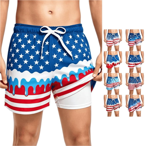 4th of July Patriotic Swim Trunks for Kids Boys with Ice Cream Print ...