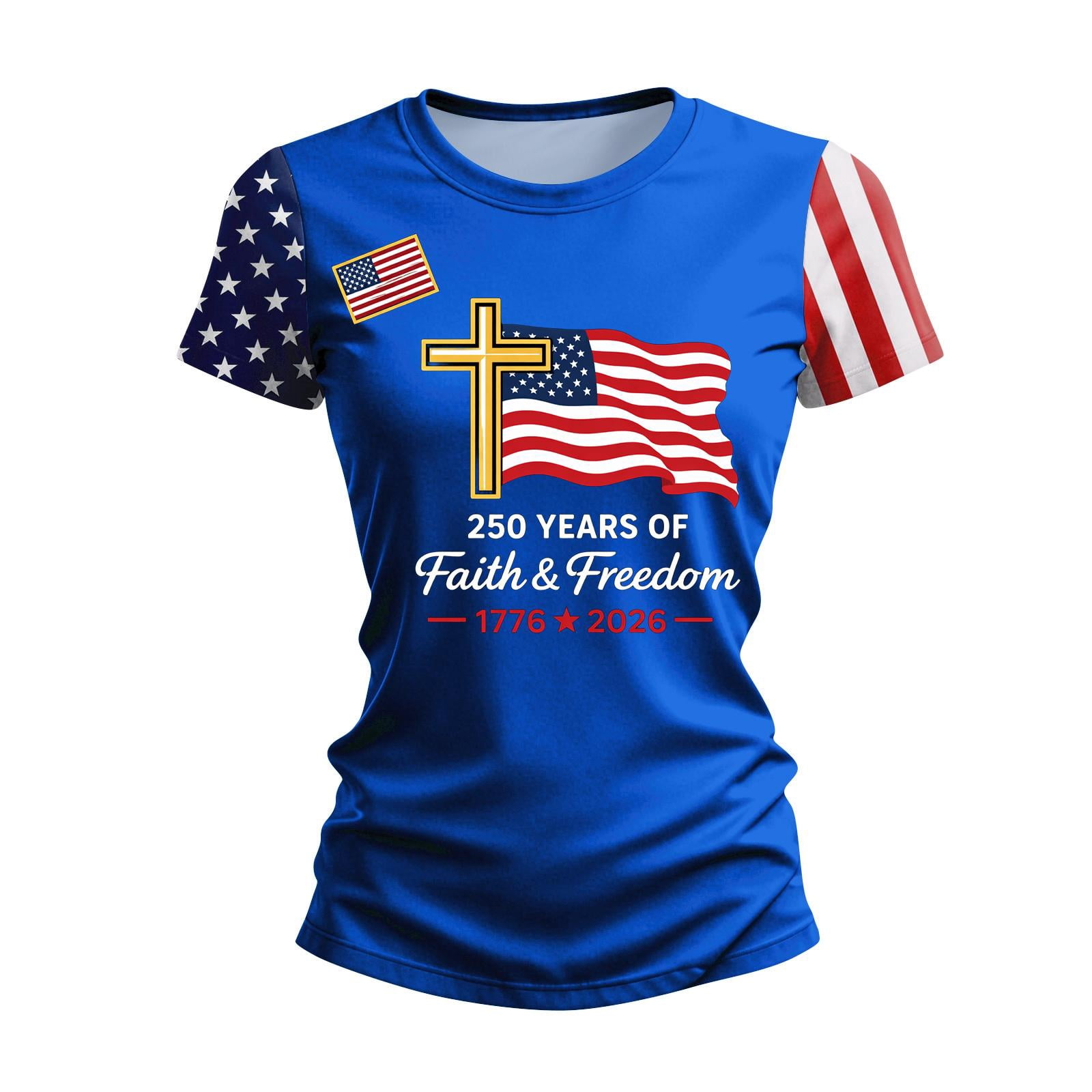 4th of July Patriotic Tee For Women 250th Anniversary Patriotic Shirts ...