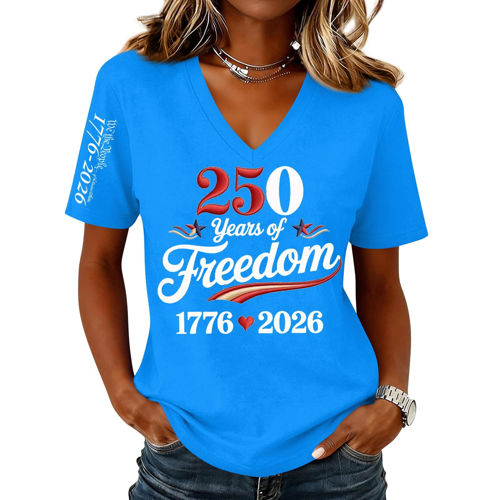 4th of July Patriotic Tshirt Women 250th Anniversary USA Shirts ...
