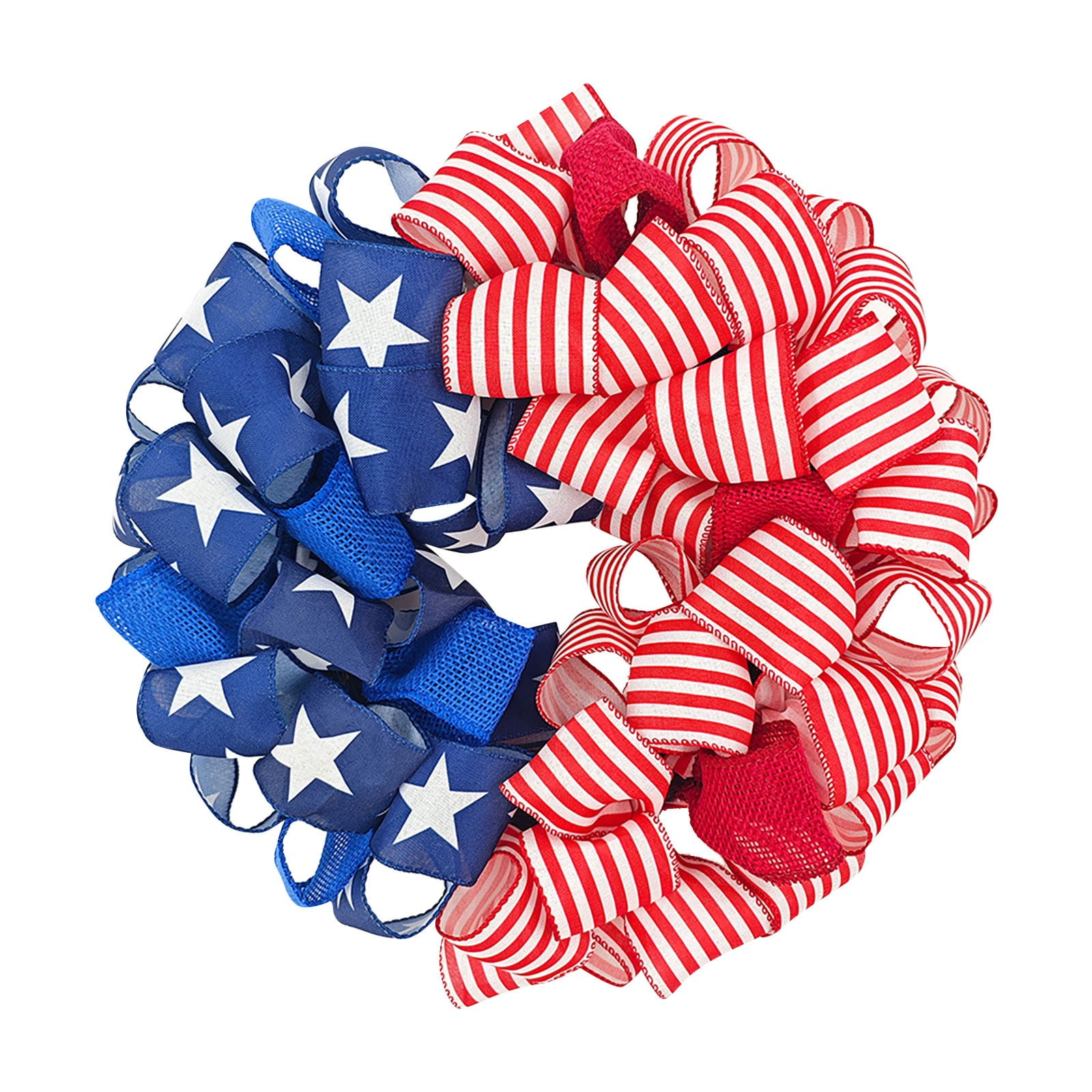 4th of July Patriotic Wreath Home Decor Red White & Blue Spring Summer ...