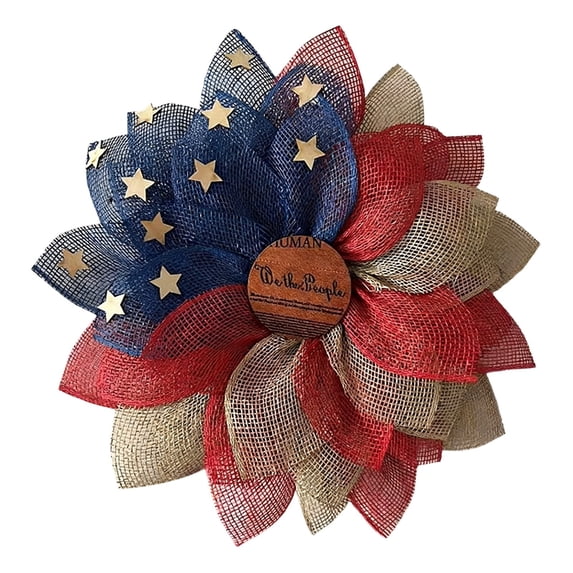 4th of July Patriotic Wreath for Front Door, Red White Blue ...