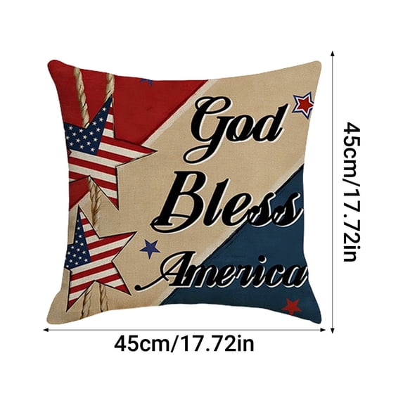 4th of July Pillowcase Cover 18x18 inch Red White Blue, Patriotic Flag ...