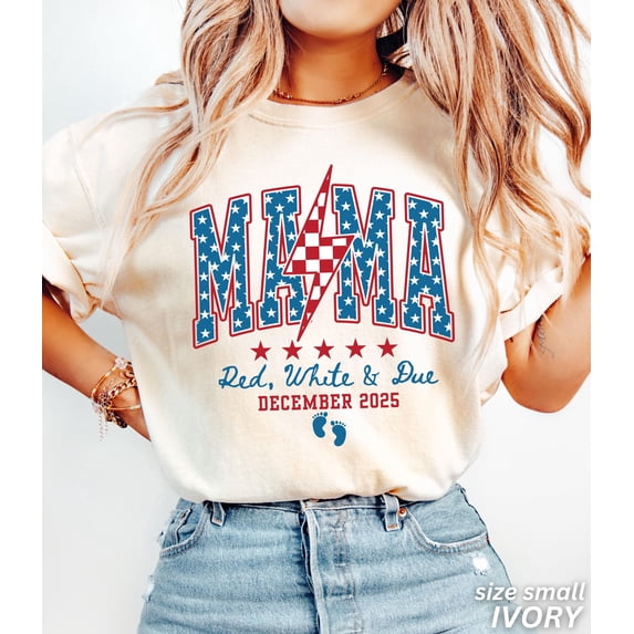 4th of July Pregnancy Announcement Shirt, American Mama, Red White and ...
