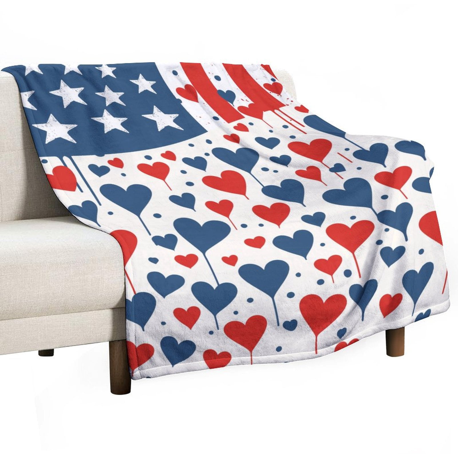 4th of July Print Blanket Warm Throw Blanket Soft Flannel Lightweight ...