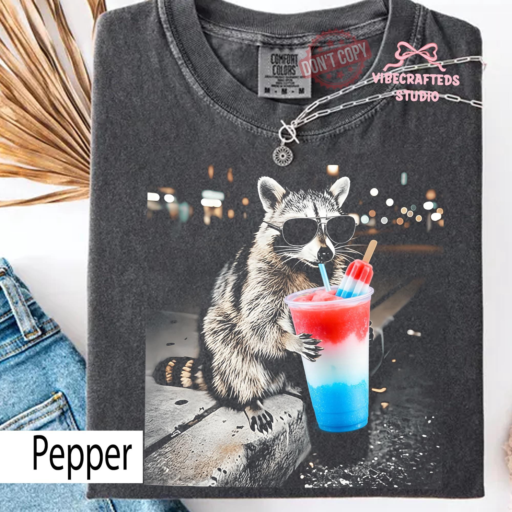 4th of July Raccoon Drinking Patriotic Slushie Shirt, Funny American ...