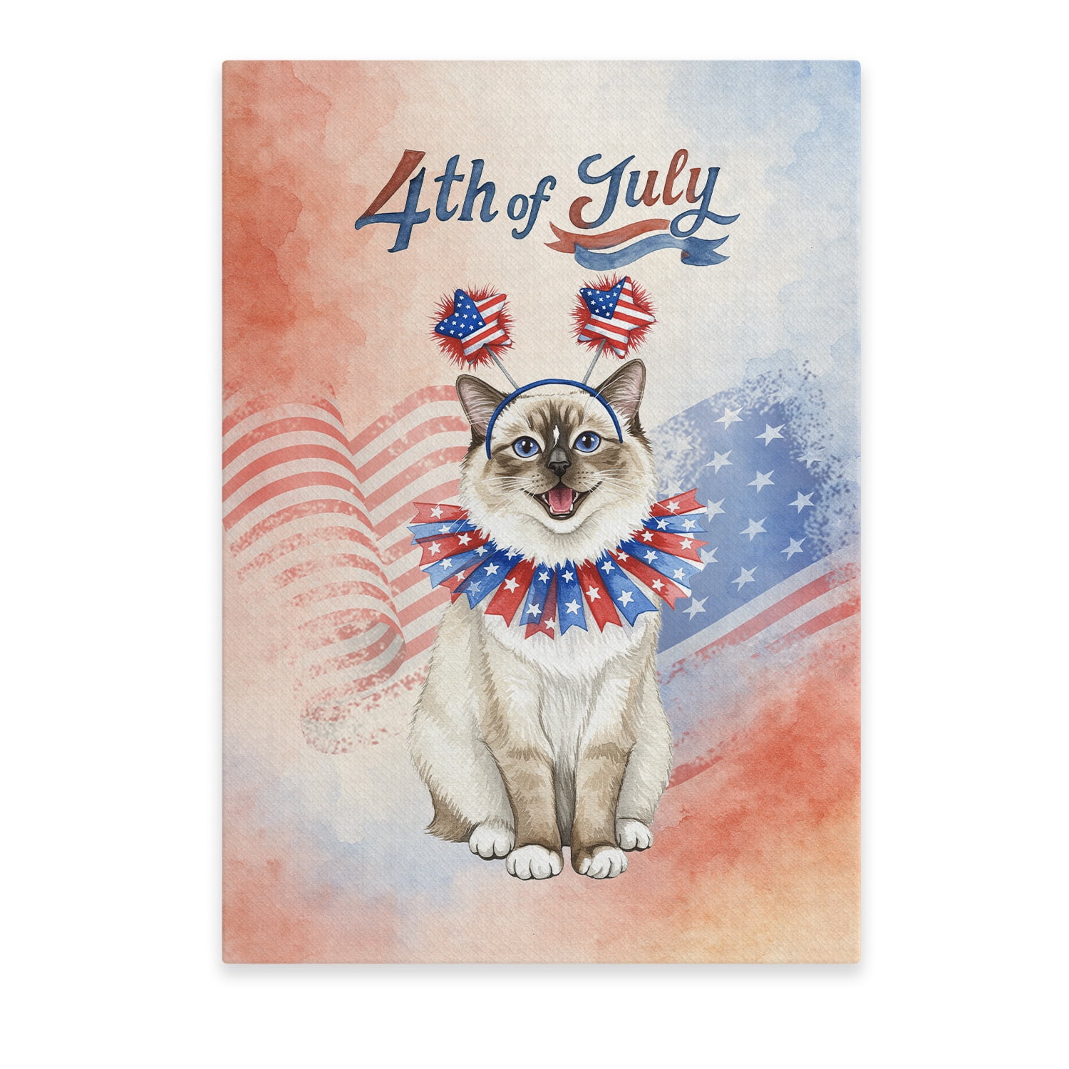 4th of July Ragdoll Celebrates Independence Day Vertical Matte Canvas ...