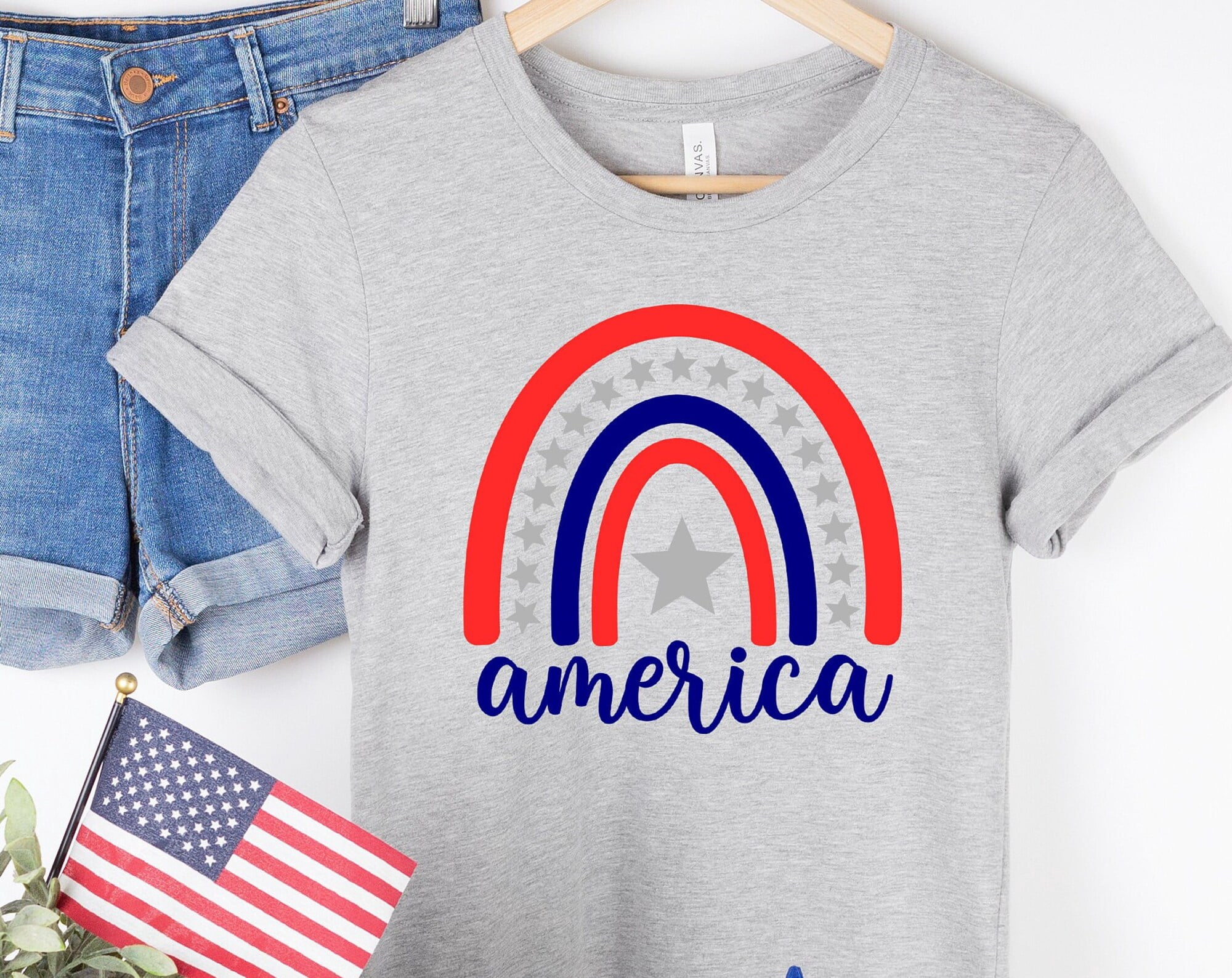 4th of July Rainbow America Shirt Freedom Shirt Patriotic Shirt ...