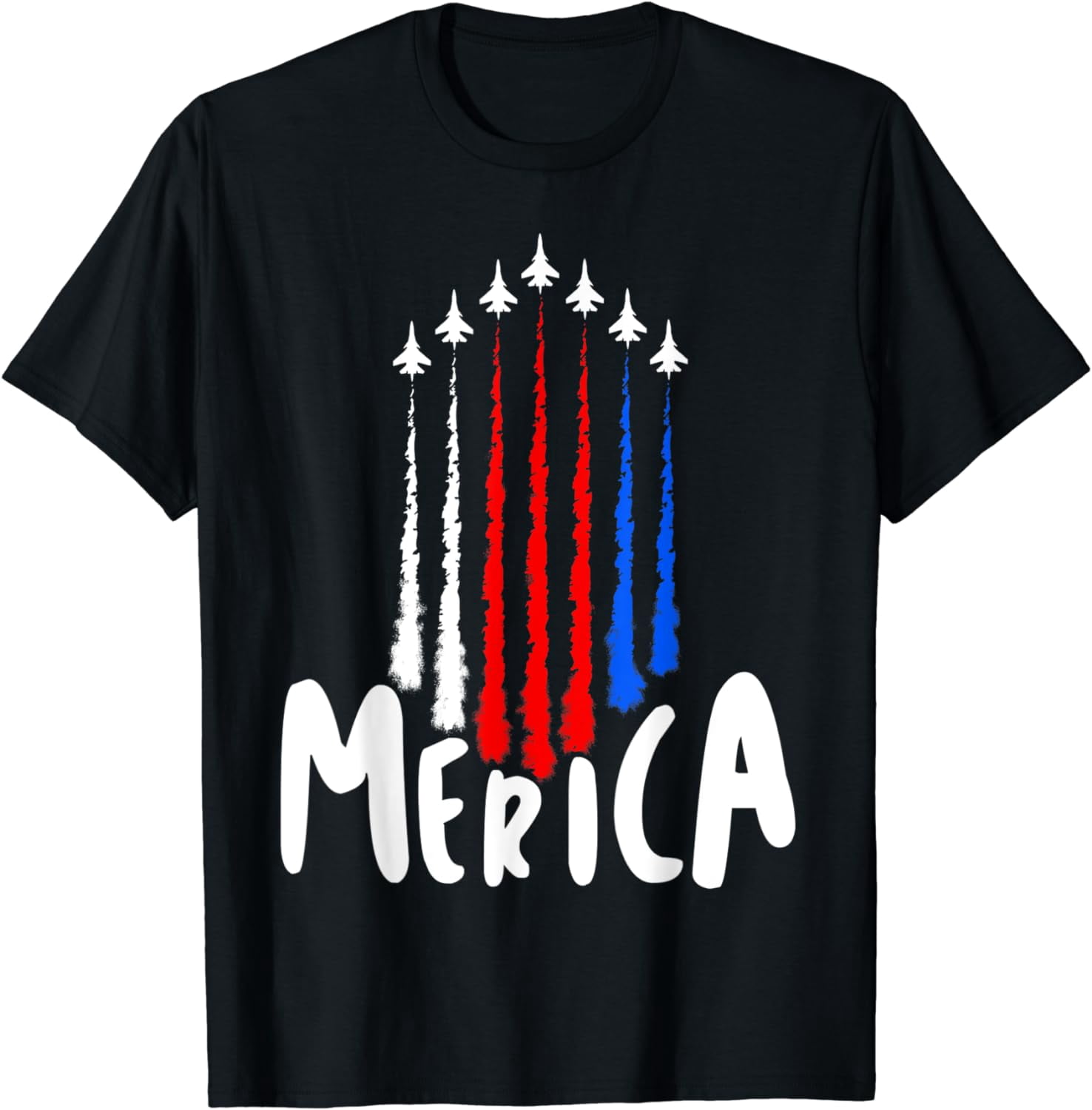 4th of July Red White Blue Air Force Flyover Merica Design T-Shirt ...