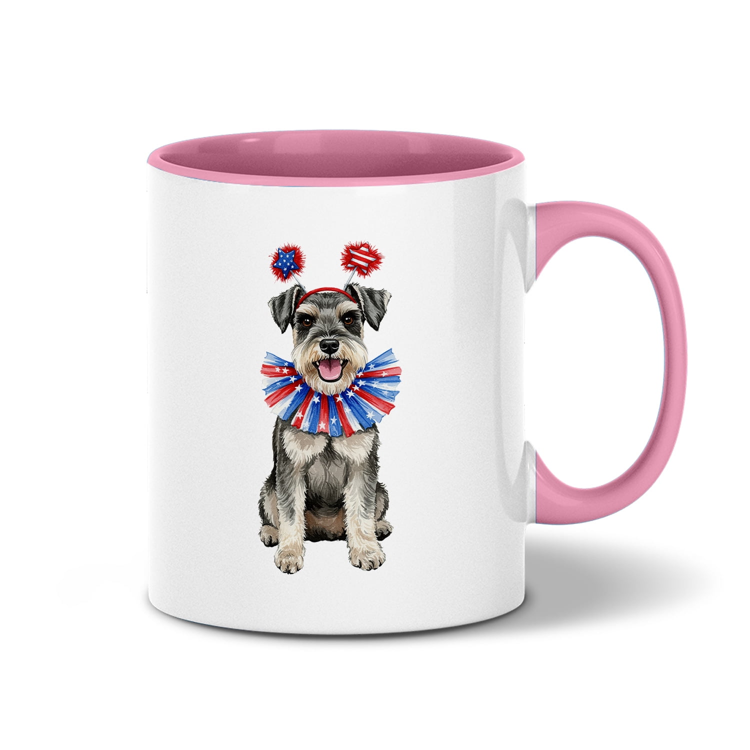4th of July Schnauzer Celebrates Independence Day 11oz Accent Two-tone ...