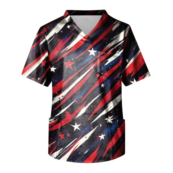 4th of July Scrub Top for Men - 1776-2026 250th Anniversary USA Stretch ...