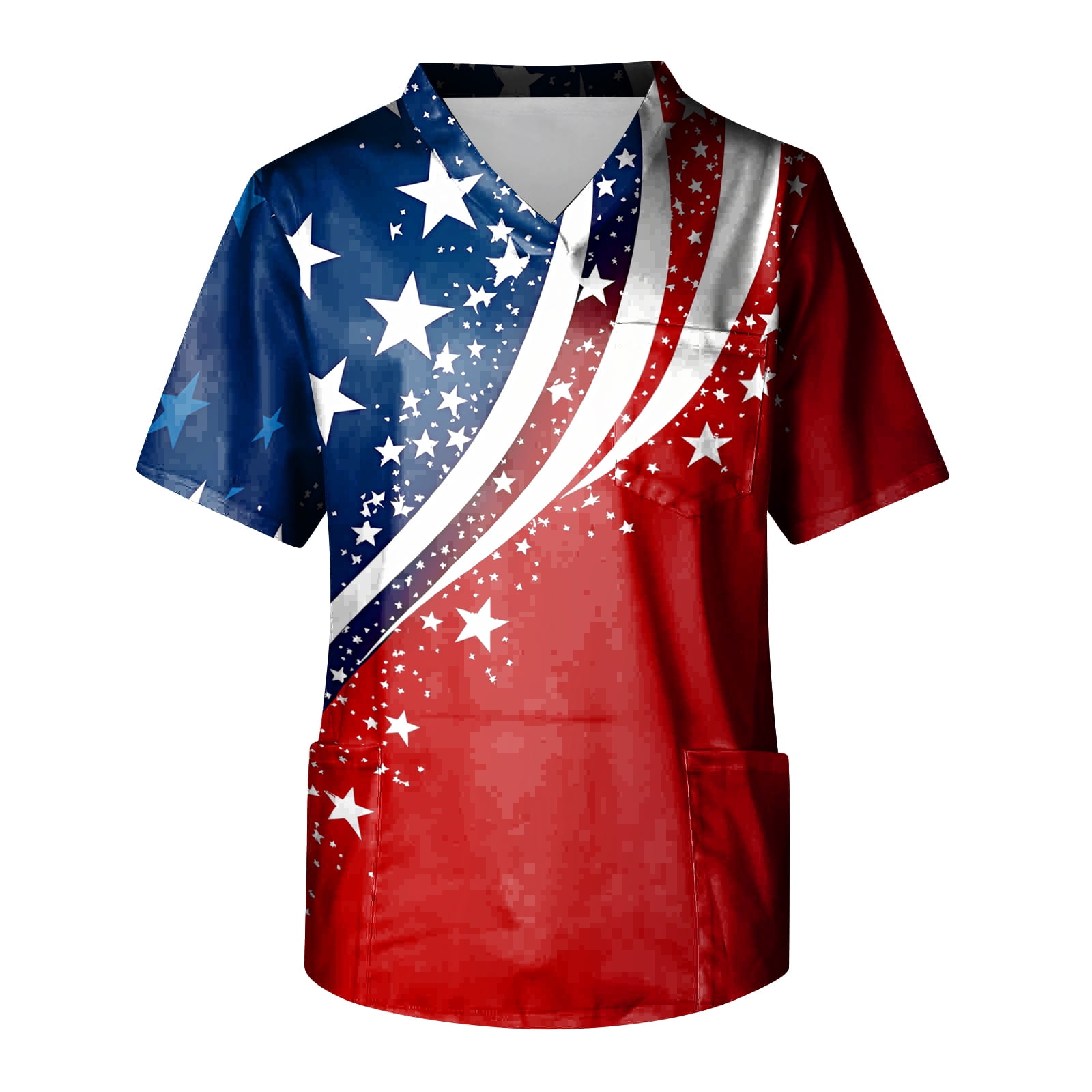 4th of July Scrub Top for Men - 1776-2026 250th Anniversary USA Stretch ...