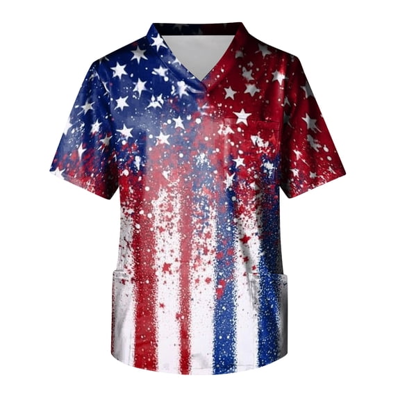 4th of July Scrub Top for Men 250th Anniversary USA – Patriotic, 3 ...