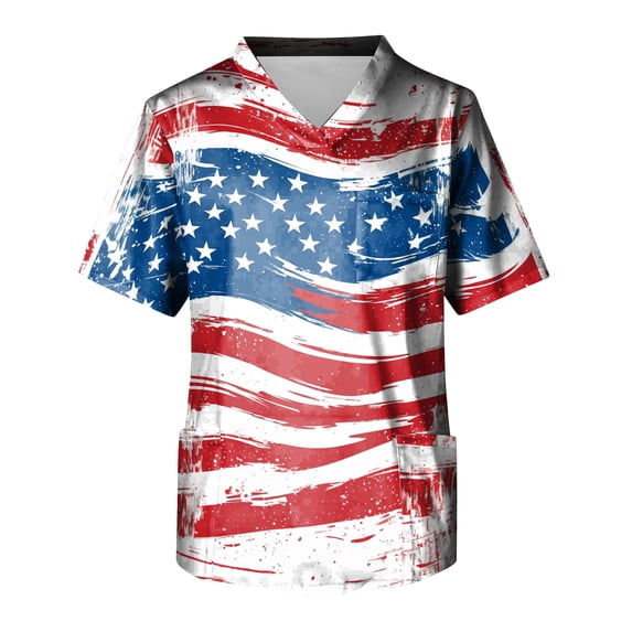 4th of July Scrub Top for Men 250th Anniversary USA – Patriotic, 3 ...
