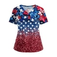 4th of July Scrub Tops for Women 250th Anniversary USA Short Sleeve ...
