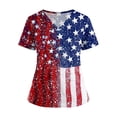 4th of July Scrub Tops for Women 250th Anniversary USA Short Sleeve ...