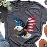 4th of July Shirt Patriotic TShirt USA Flag Tees American TShirt Eagle ...