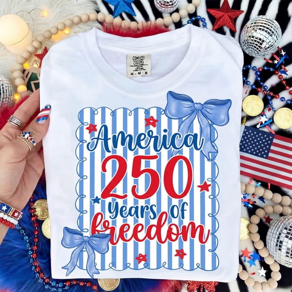 4th of July Shirt Preppy America 250 Years of Freedom Tshirt Patriotic ...