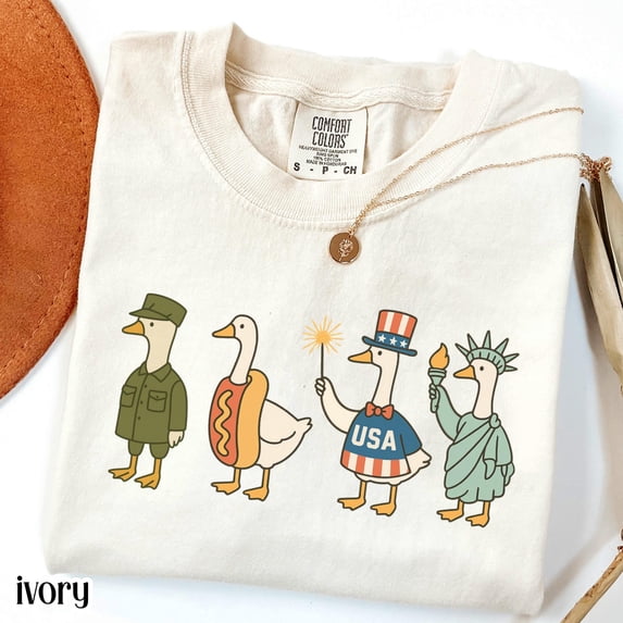 4th of July Shirt USA Shirt Fourth of July Goose Shirt American Flag ...