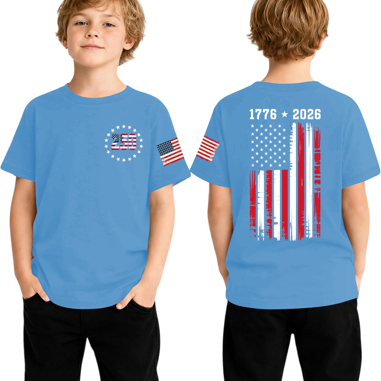 4th of July Shirts Toddler Boys Girls American Flag USA T-Shirt Kids ...