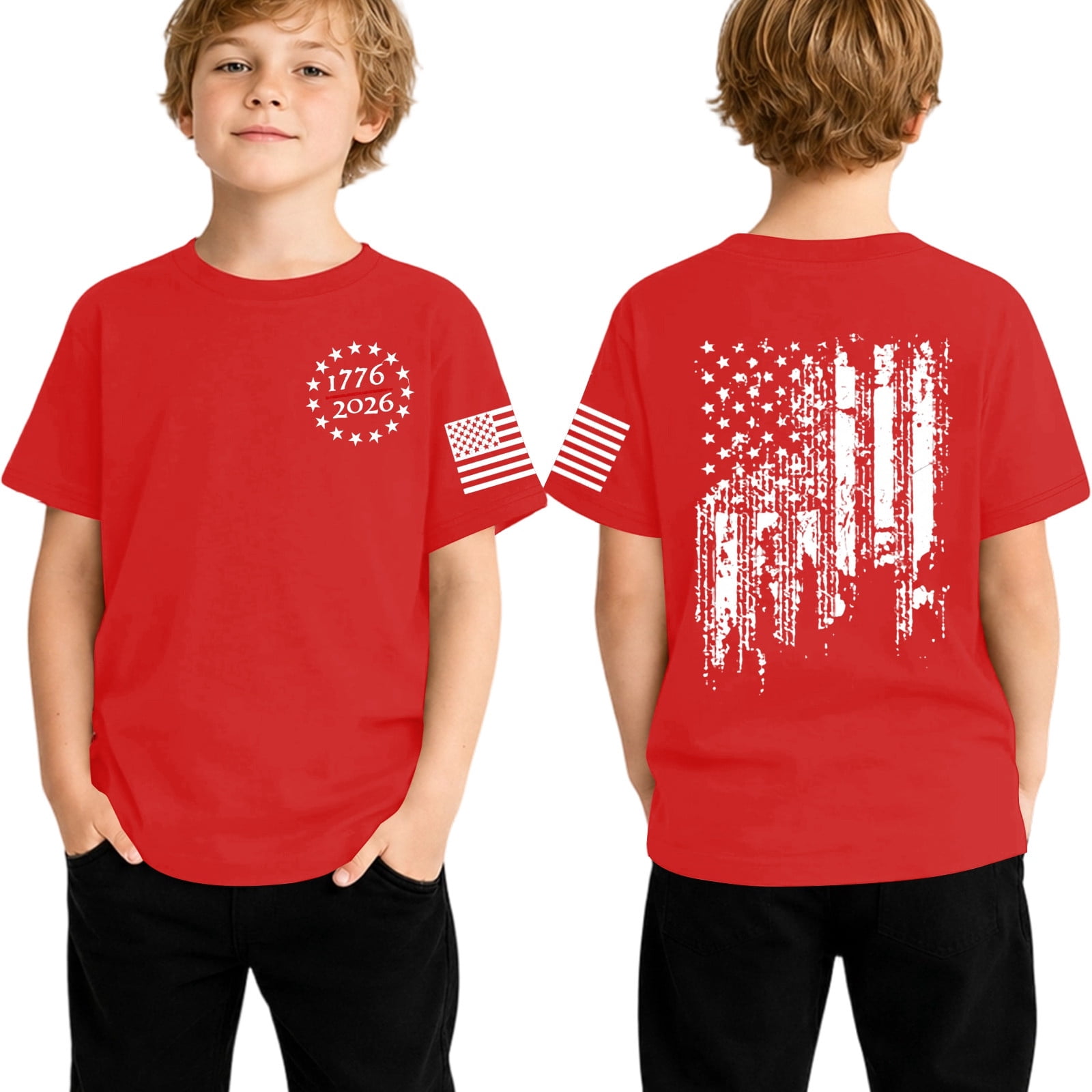 4th of July Shirts Toddler Boys Girls American Flag USA T-Shirt Kids ...