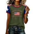 4th of July Shirts Women American Flag Short Sleeve Crew Neck Tops ...