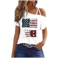 4th of July Shirts Women Patriotic Cold Shoulder Tops Funny ...
