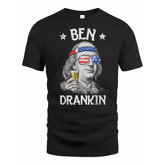 4th of July Shirts for Men Ben Drankin Benjamin Franklin Shirt ...