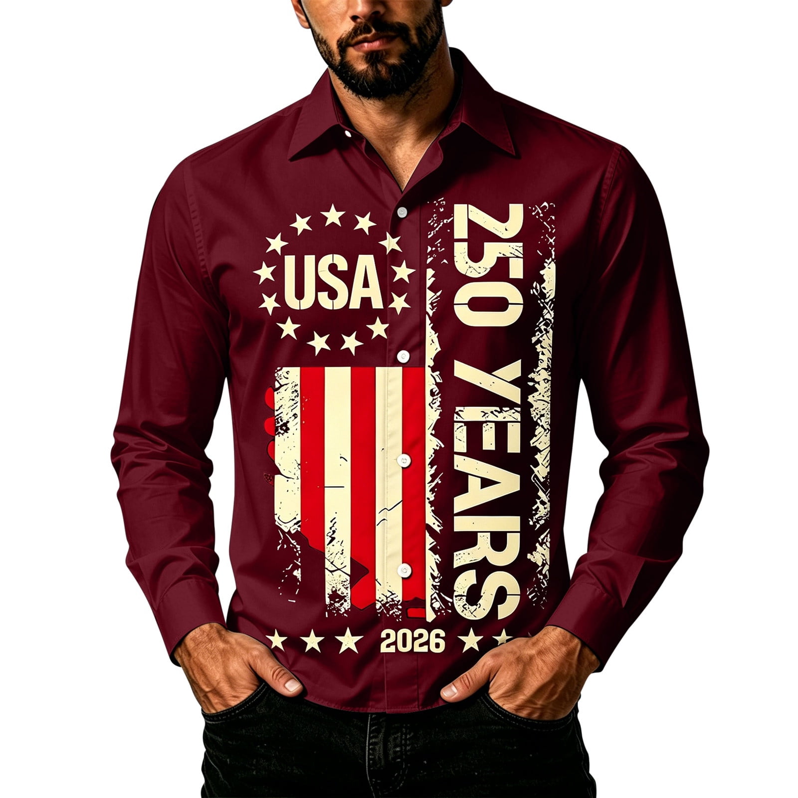 4th of July Shirts for Men Independence Day Patriotic Button Down Shirt ...