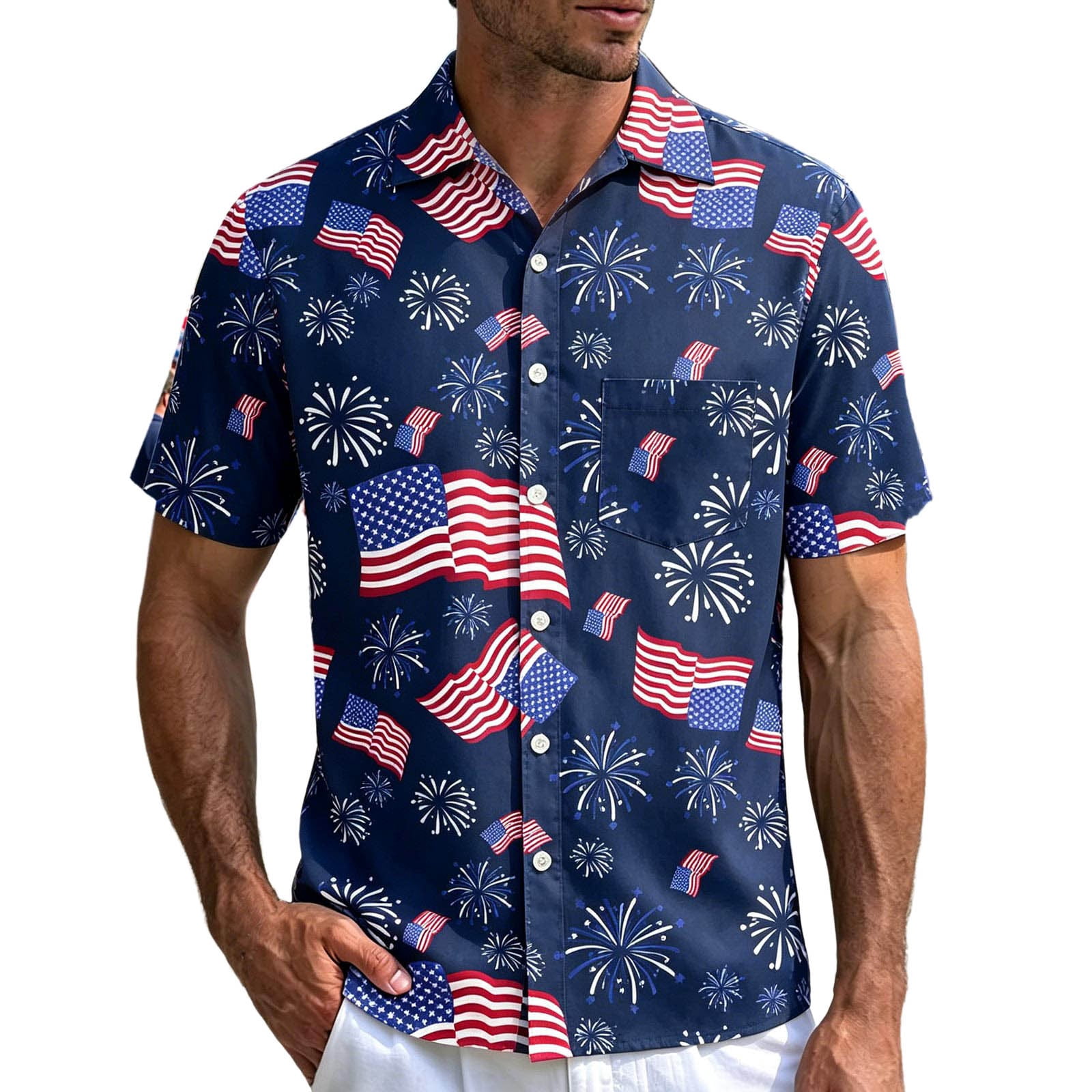 4th of July Shirts for Men Patriotic Independence Day Logo Graphic ...