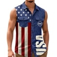 4th of July Shirts for Men Patriotic Shirt Sleeveless Button Down ...