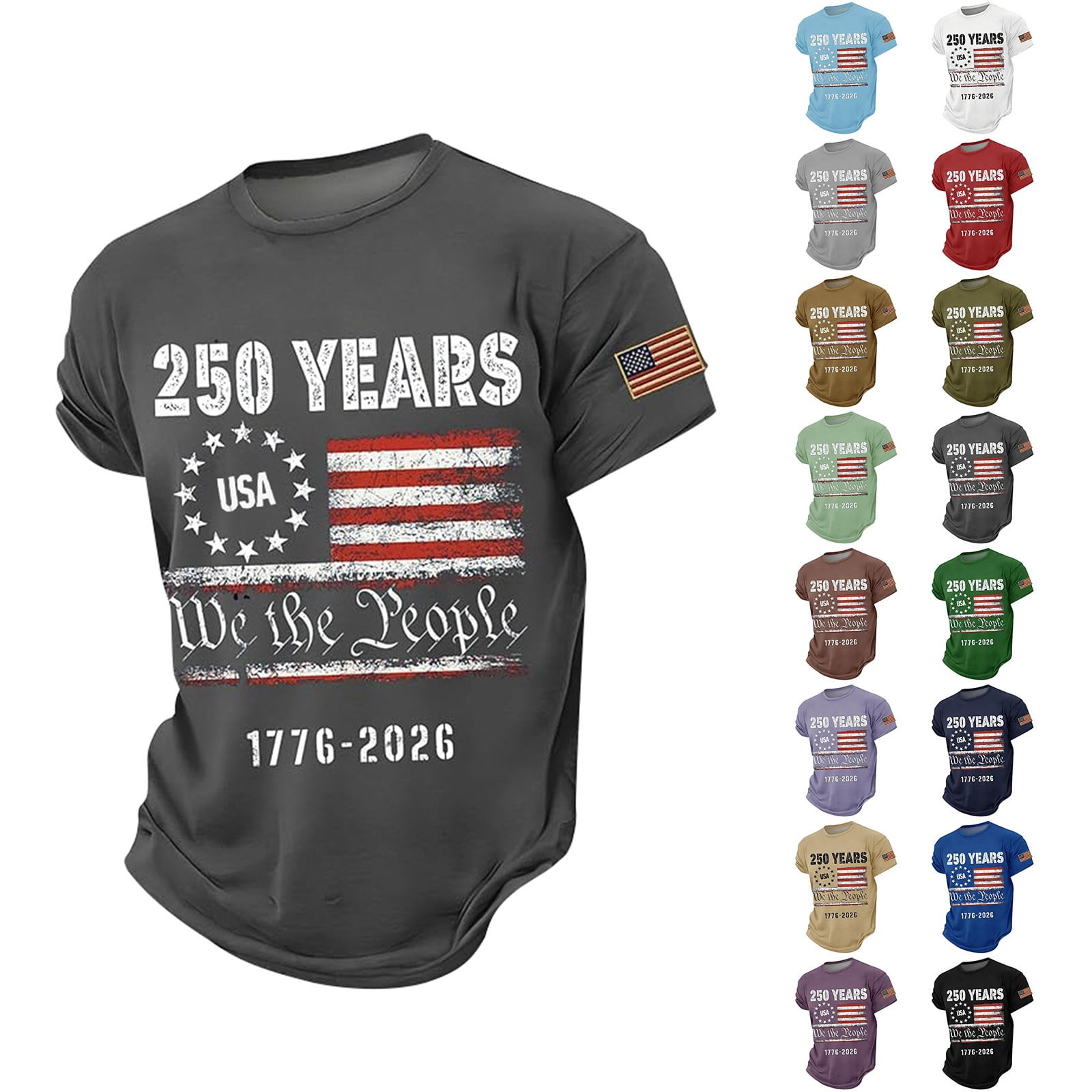 4th of July Shirts for Men Short Sleeve T Shirt Tee Couples Matching ...