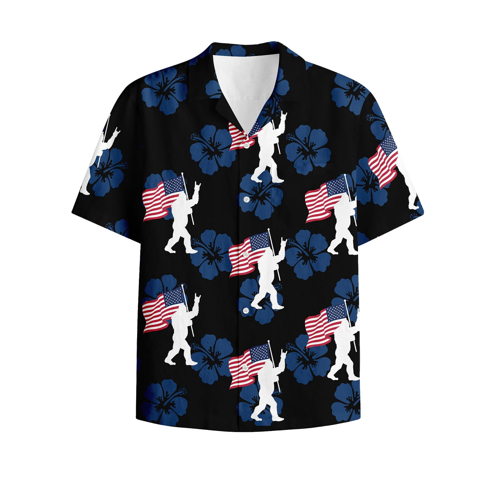 4th of July Shirts for Men's Independence Day Patriotic Graphic Button ...