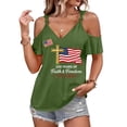 4th of July Shirts for Women 1776-2026 Short Sleeve V Neck Tops Star ...