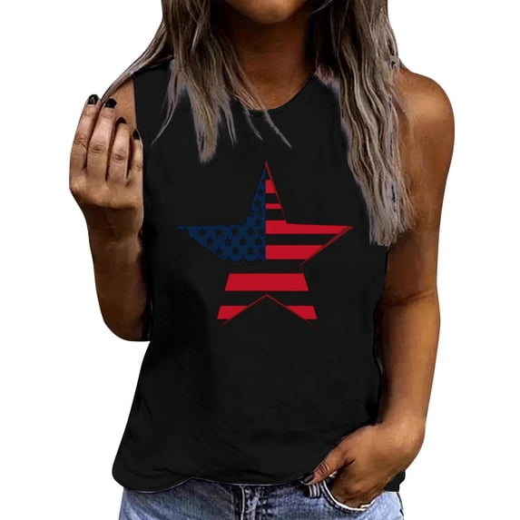 4th of July Shirts for Women Summer tank Tops sleeveless basic tee ...