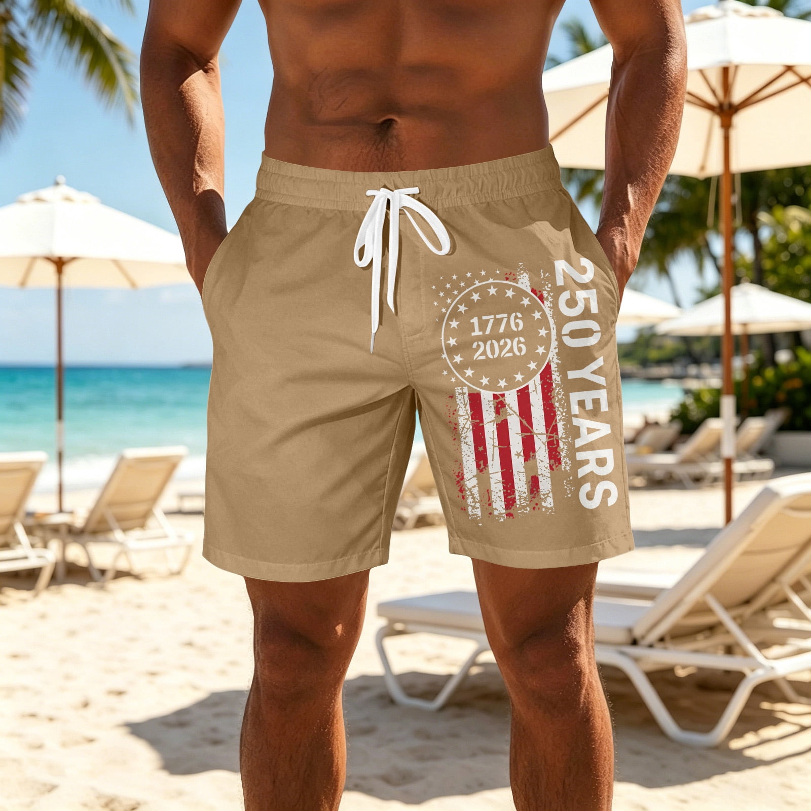 4th of July Shorts for Men Patriotic American Flag Shorts 250 ...