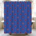 4th of July Shower Curtain Patriotic Independence Day Red Blue Bow Star ...