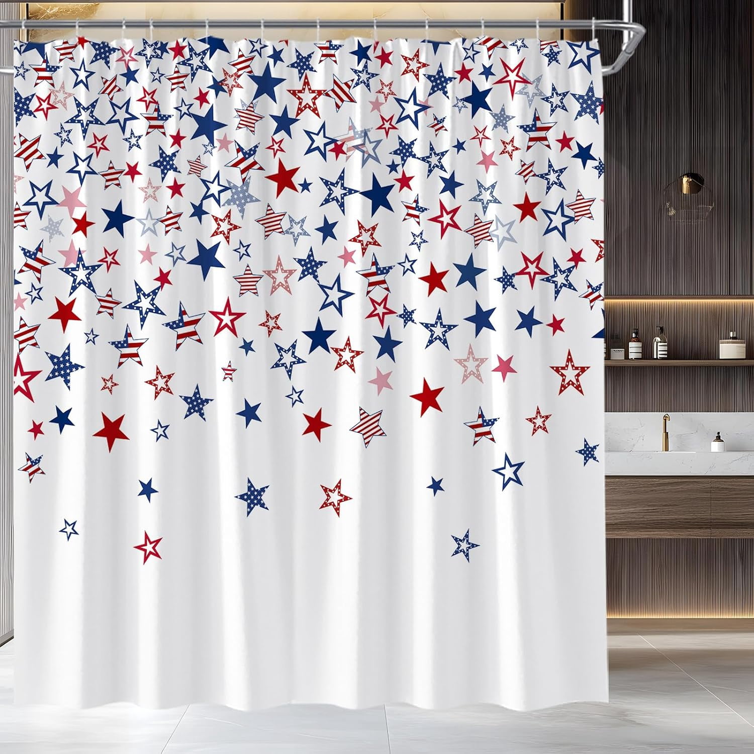 4th of July Shower Curtain USA Patriotic Independence Day Anniversary ...