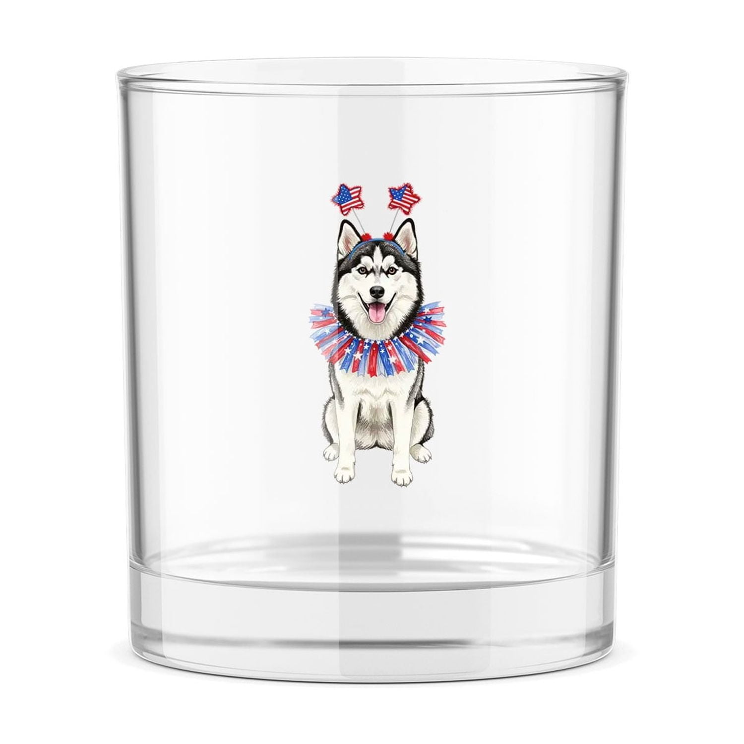 4th of July Siberian Husky Celebrates Independence Day 11oz Whiskey ...