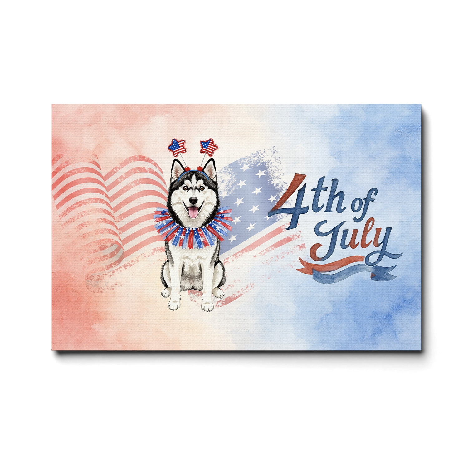 4th of July Siberian Husky Celebrates Independence Day Horizontal Matte ...