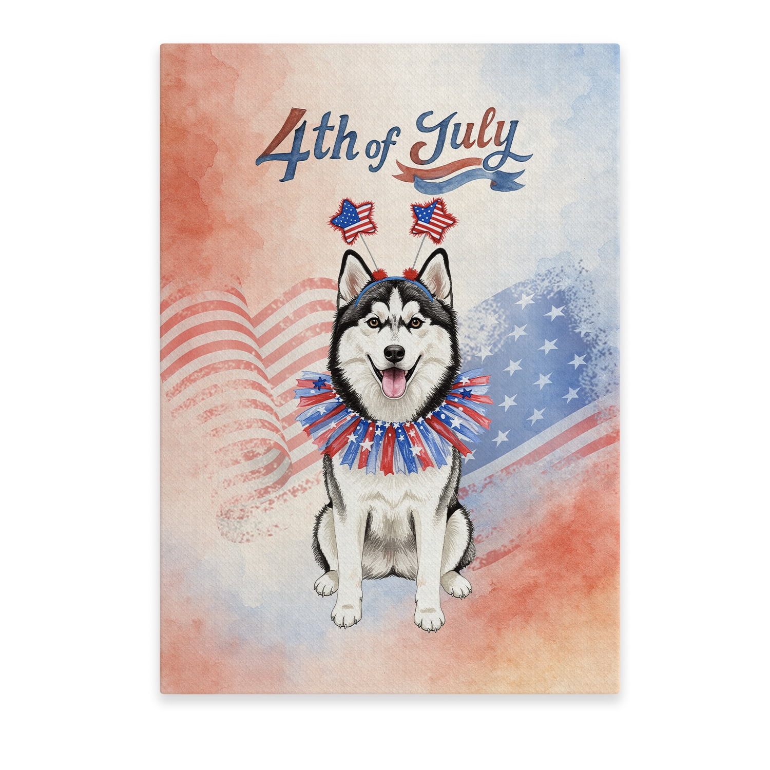 4th of July Siberian Husky Celebrates Independence Day Vertical Matte ...