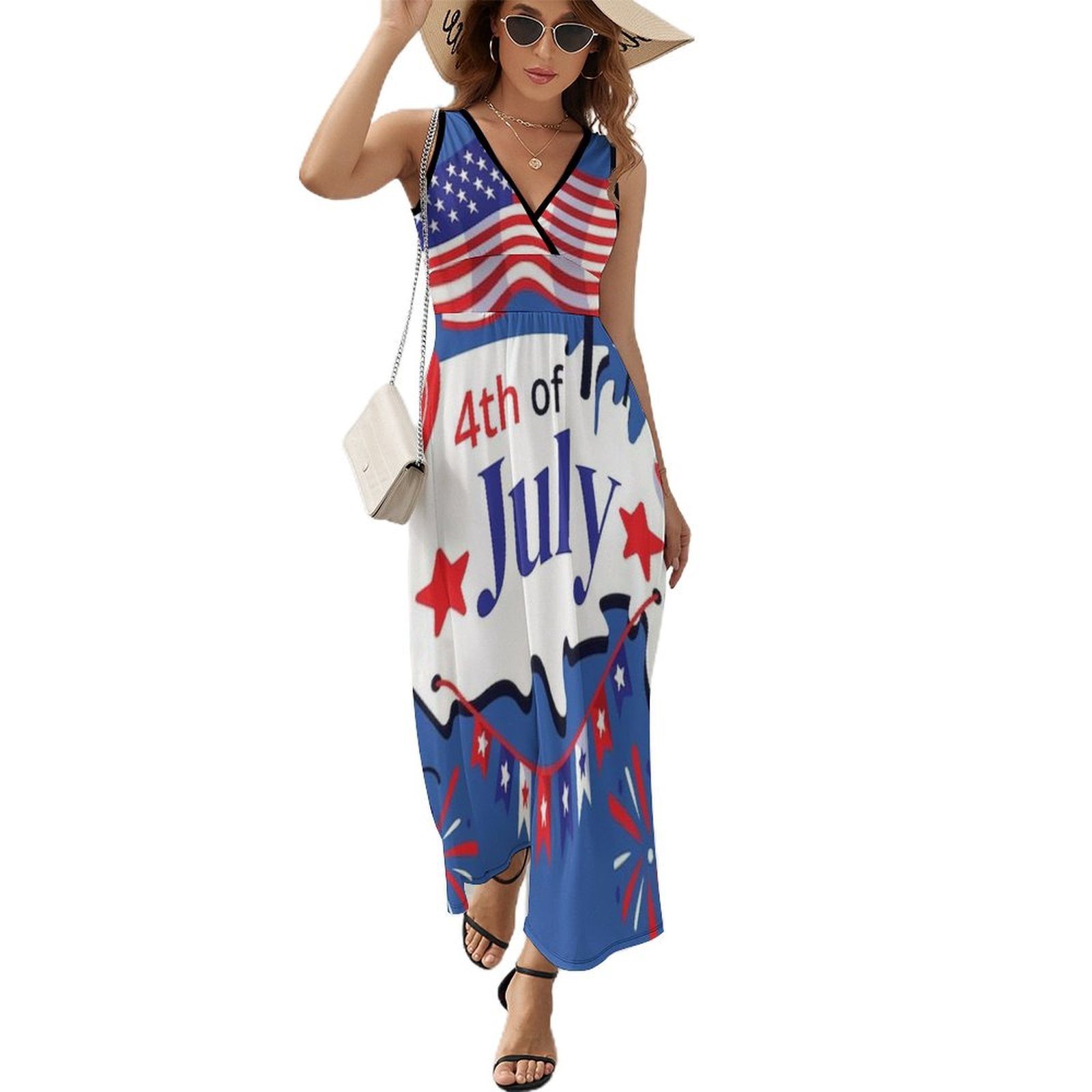 4th of July Sleeveless Dress Female Clothing Dress Women Summer 2025 ...